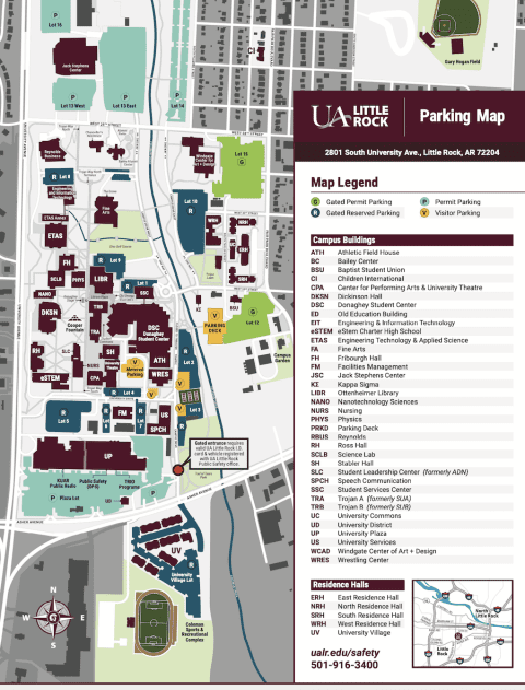UA Little Rock Campus - Maps and Parking - About UA Little Rock - UA ...